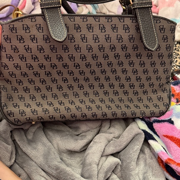Dooney & Bourke | Bags | Dooney Bourke Black And Brown Logo Satchel ...